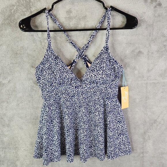 Kona Sol | Swim | Womens Blue Flowy Tankini Top Kona Sol Swim Size S 46 ...